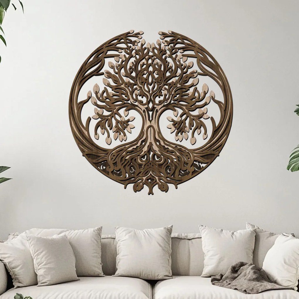 dřevo života 3 vrstvý dřevěný strom HOJNOSTI Zvolte barvu dekoru: Dub Sonoma, Zvolte rozměr Ø (cm): 80