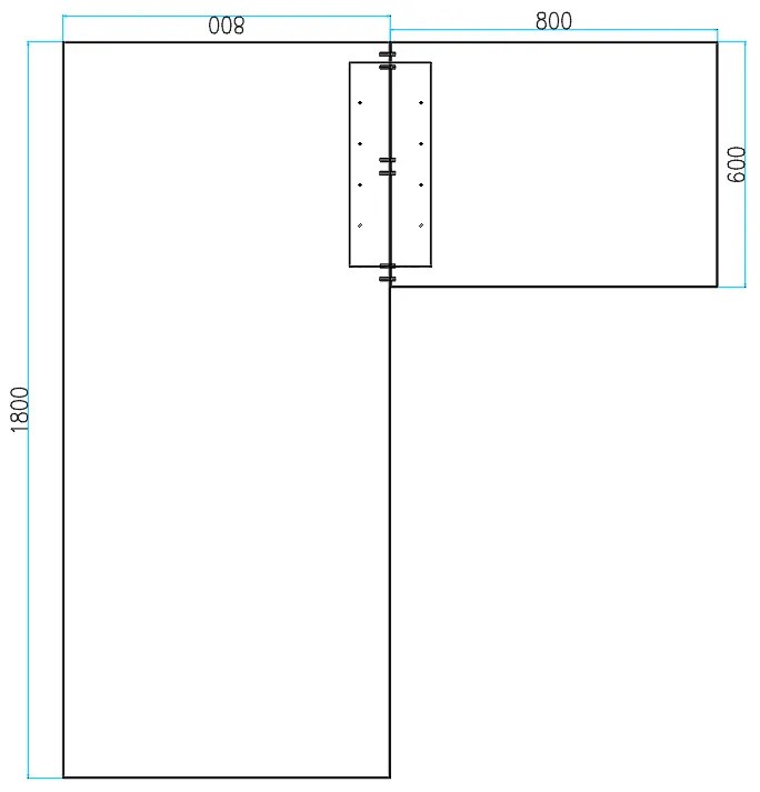 Rohový kancelářský psací stůl PRIMO FLEXIBLE, 1800 x 1600 mm, dub přírodní