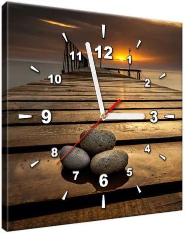 Tištěný obraz s hodinami Nádherné ráno při molu 30x30cm ZP2414A_1AI