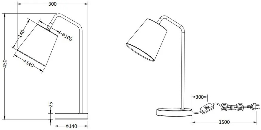 Stolní lampa Buddy, bílá