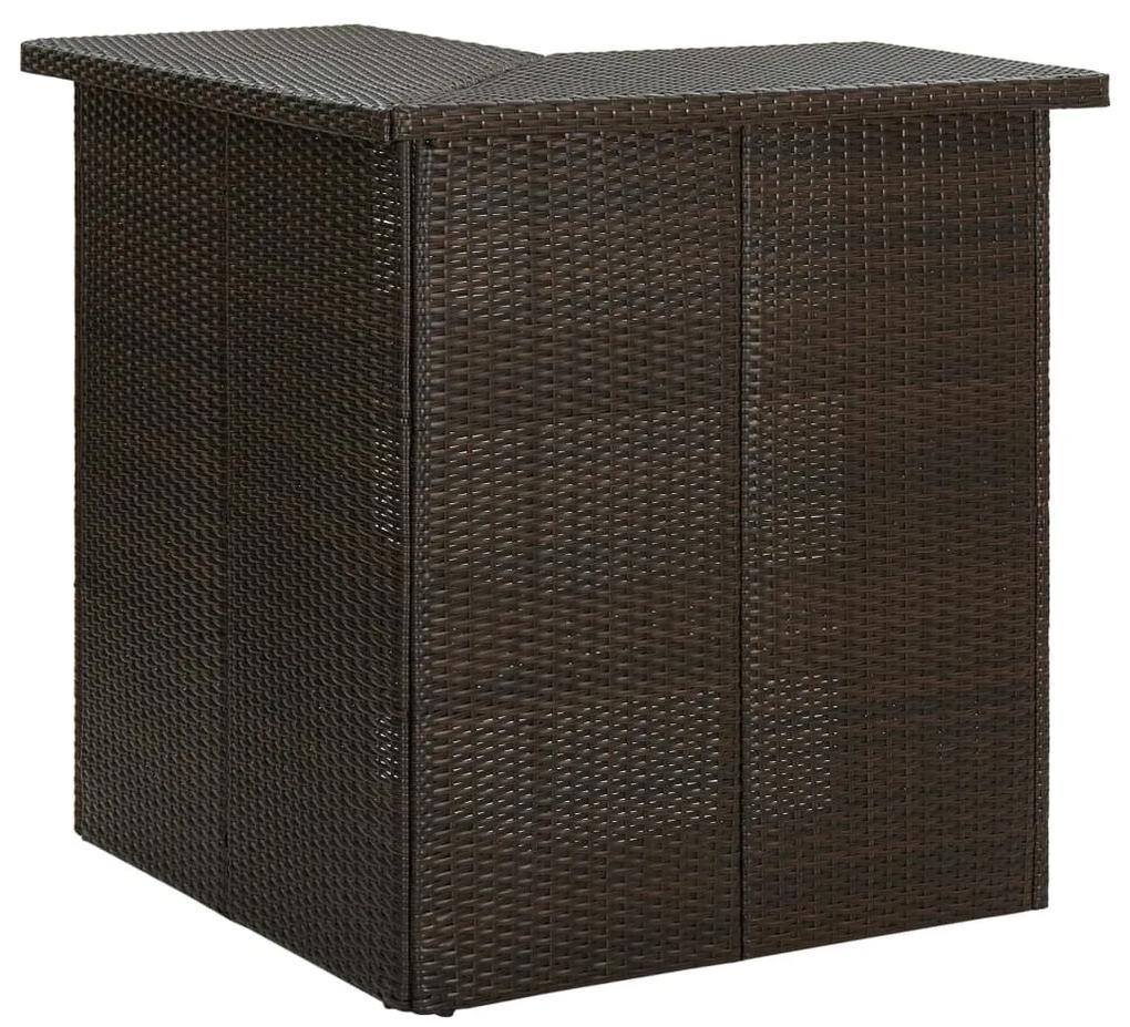 Rohový barový stolek hnědý 100 x 50 x 105 cm polyratan,  313480