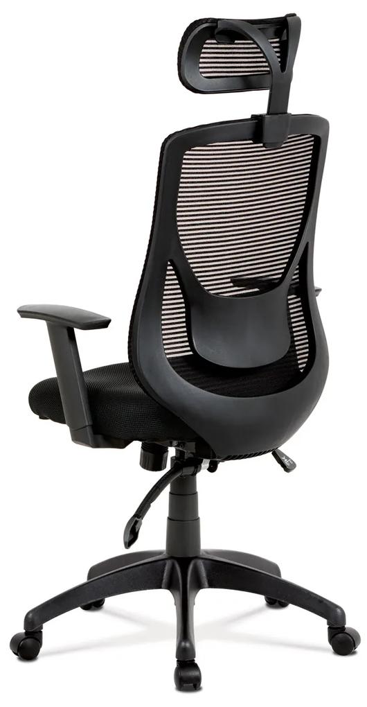 Kancelářská židle s podhlavníkem KA-A186 BK látka/síťovina černá