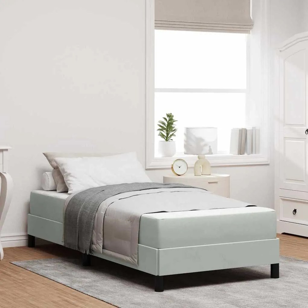 Postel s boxspringem s matrací Světle šedá 90 x 200 cm textil 3398665