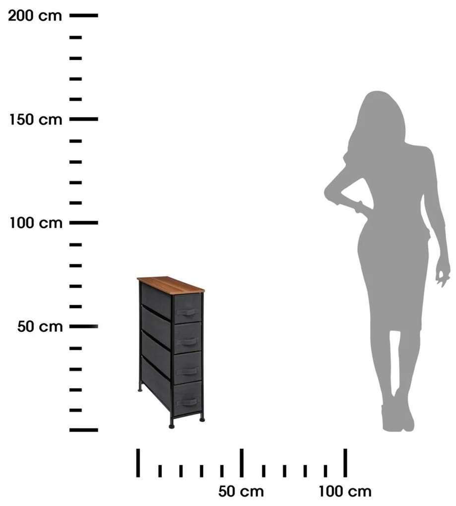 Koupelnový regál IRON 75 cm antracitový