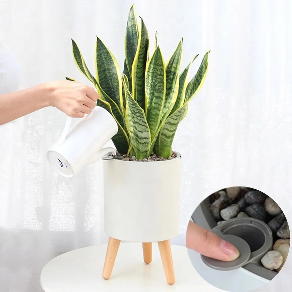Bílý samozavlažovací květináč Tomasucci Calla, ø 22,8 cm