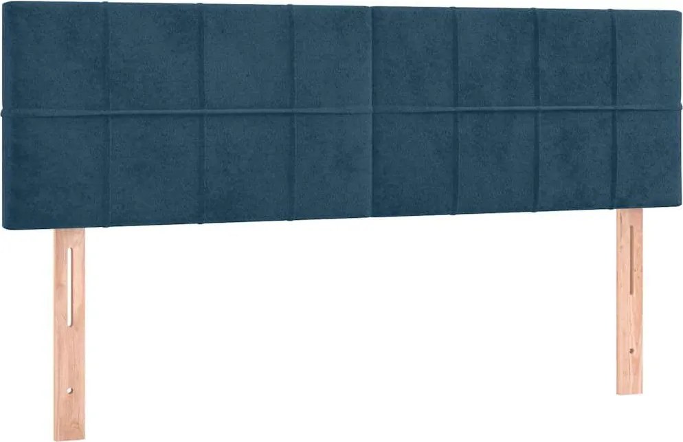 Box spring postel s matrací a LED tmavě modrá 140x200 cm samet 3134409