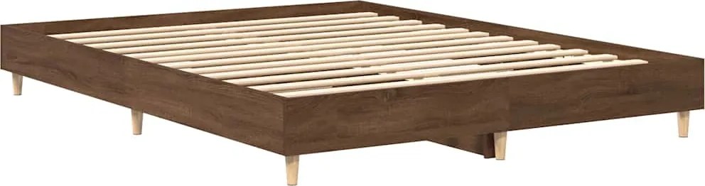 Rám postele bez matrace Hnědý dub 140x200 cm Dřevěné konstrukce 3328723