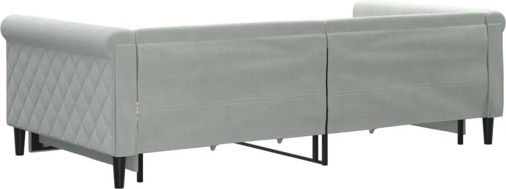 Válenda s přistýlkou a zásuvkami světle šedá 100 x 200 cm samet 3197826