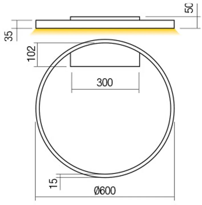 Redo 01-2839 nástěnné LED svítidlo Febe pískově bílé, 37W, 3000K, ø60cm