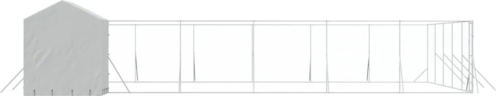 Venkovní psí kotec se střechou stříbrný 12 x 12 x 2,5 m ocel 3190482