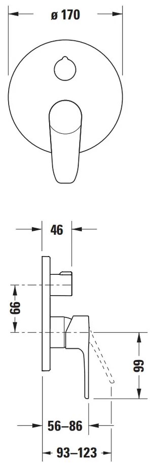 Duravit B.1 - vanová baterie pod omítku, barva: chrom, B15210012010