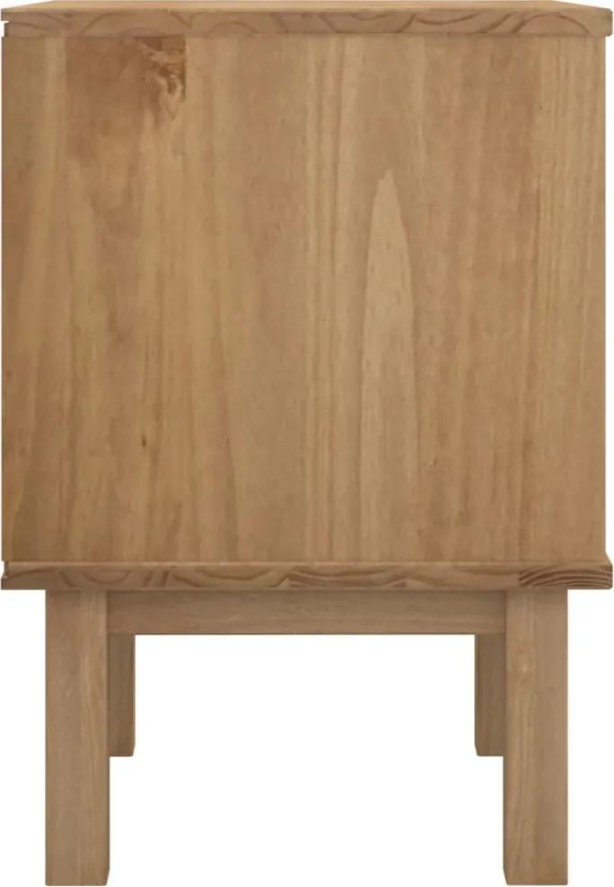 vidaXL Noční stolek OTTA hnědý a bílý 45x39x57 cm masivní borovice [348577] Barva: Hnědá