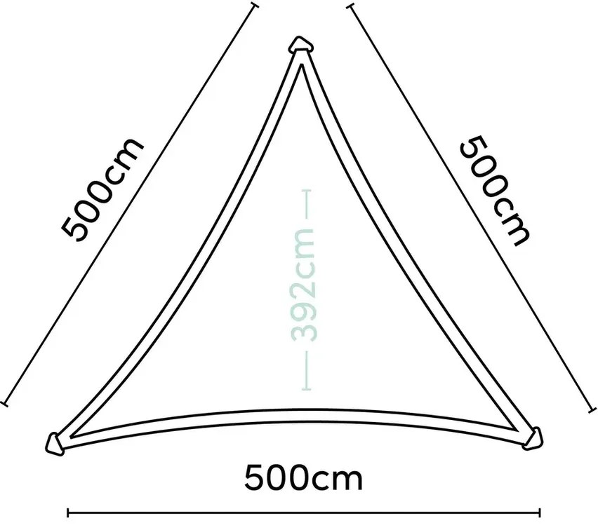 Platinum Nepromokavý Trojúhelník dreamsail  5,0 x 5,0 x 5,0 m Barva: Šedá