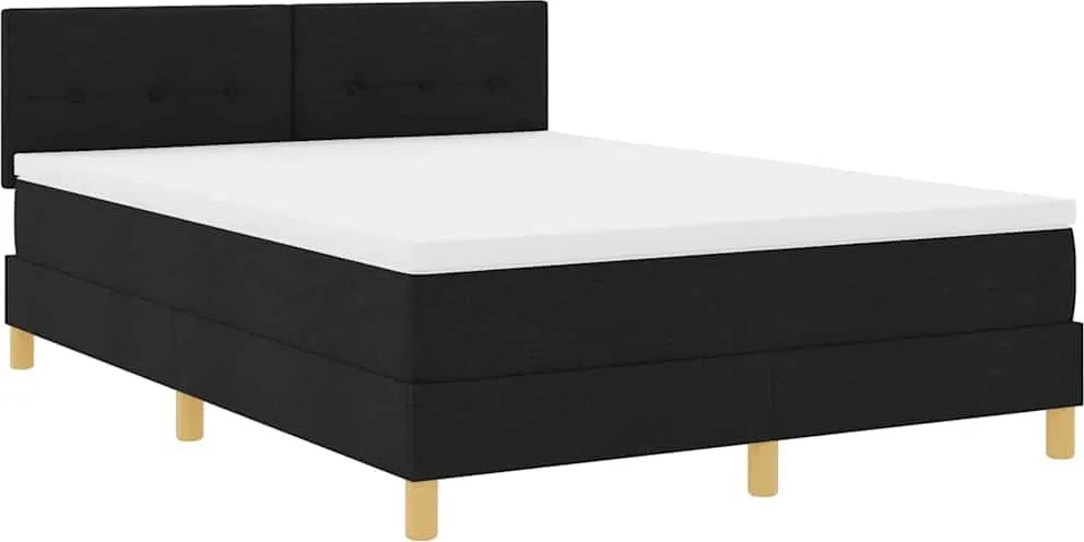 Postel s boxspringem s polštářem Černá 140 x 200 cm textil 3338925