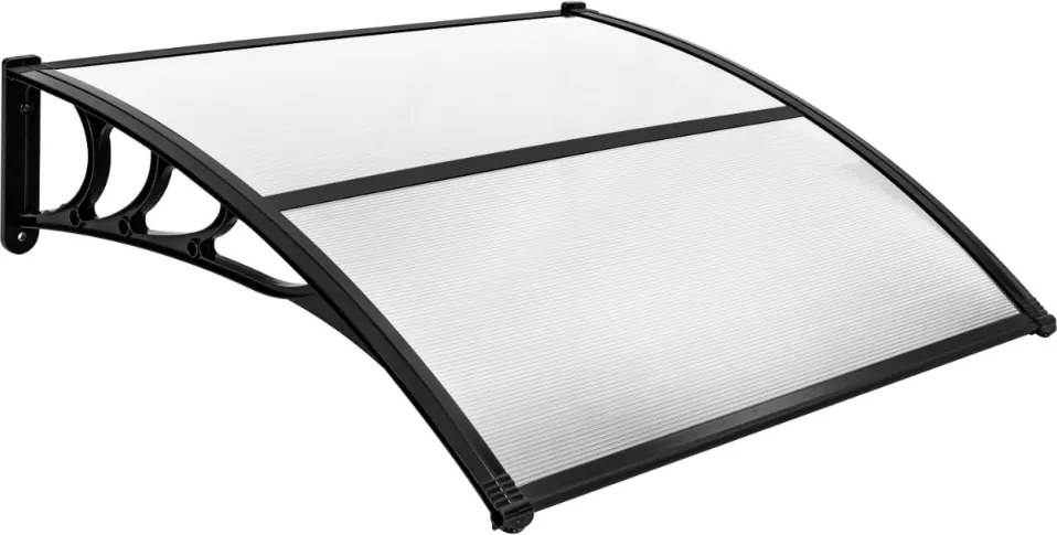Costway Stříška na přední dveře Stříška z hliníku a polykarbonátu 150 x 100 x 28