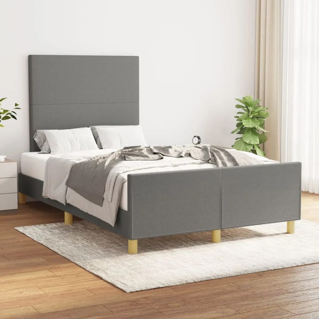 Rám postele bez matrace tmavě šedá 120 x 200 cm textil 3124880