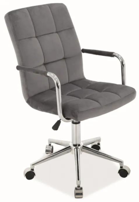 Šedá kancelářská židle Q-022 VELVET