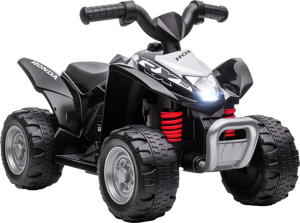 AIYAPLAY elektrická čtyřkolka miniquad pro děti od 18 měsíců, dětská elektrická čtyřkolka s LED diodami a klaksonem, černý kov, bezpečná zábava při j…