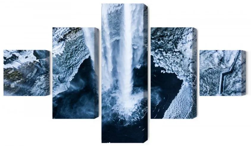 Vícedílný obraz Zimní Vodopád Nedostatek Nedostatek Plátno Canvas 250x150