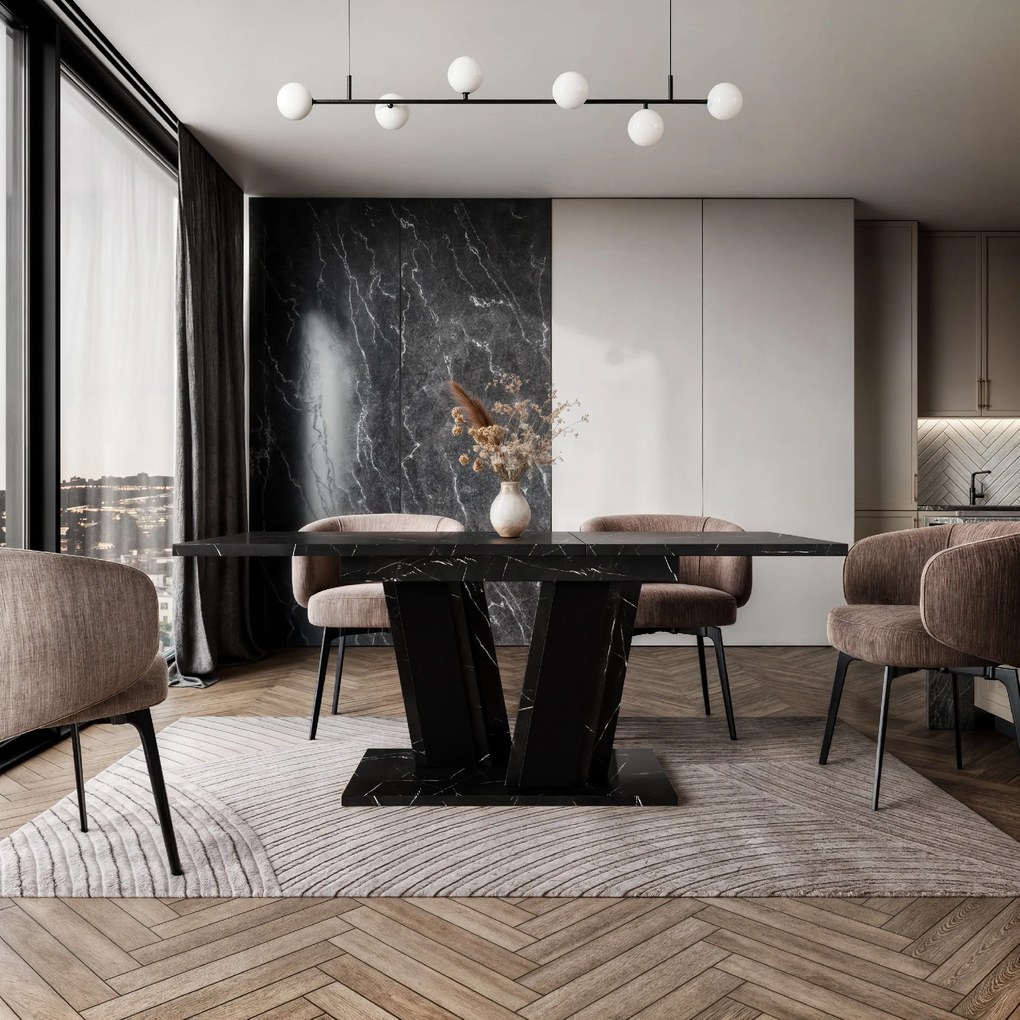 Prospero Rozkládací jídelní stůl MUSS 160 Kombinace barev: MUSS 160 table royal marble black