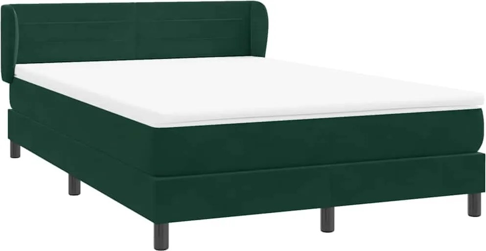Box spring postel s matrací tmavě zelená 160x220 cm samet 3317658