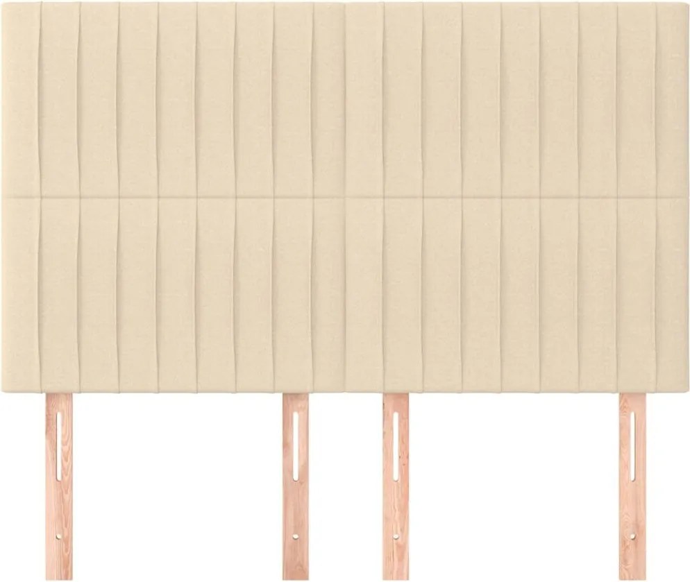 Čelo postele krémové 144x5x118/128 cm látkové 3116573