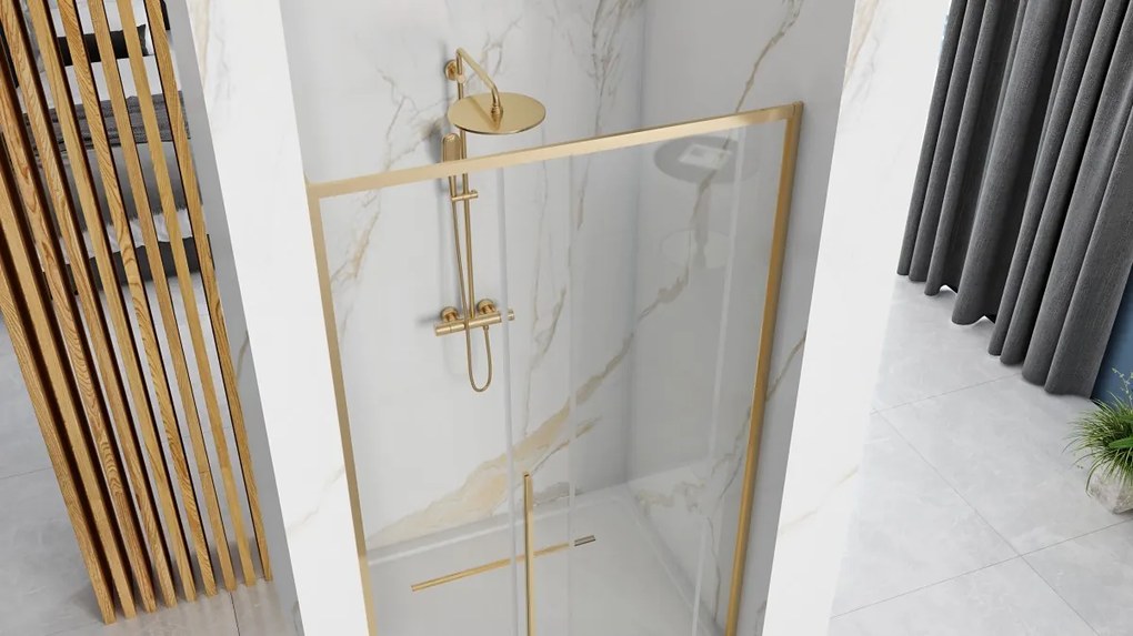 Sprchové dveře Rea SOLAR 100 cm zlaté