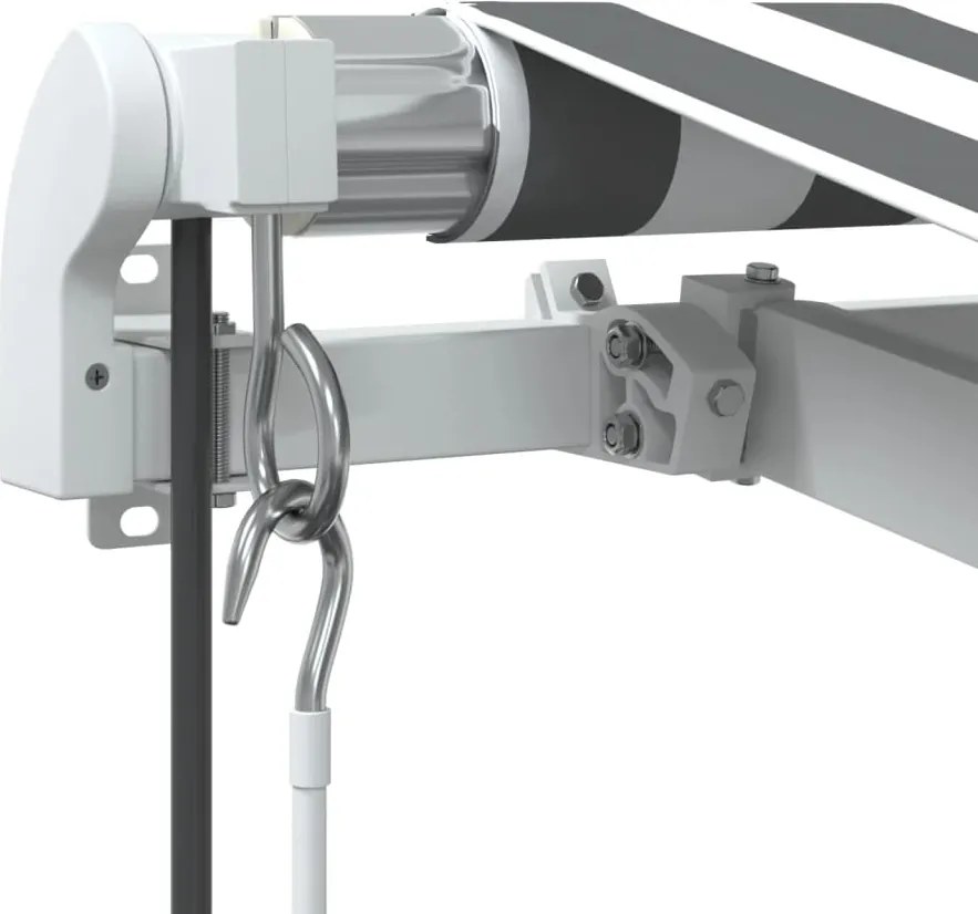 Automatická zatahovací markýza antracitová a bílá 400 x 350 cm 3215794