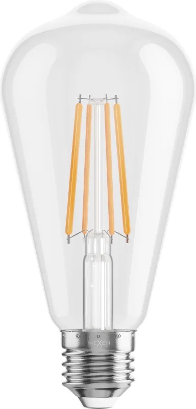 Mexen Vintis, LED filamentová žárovka E27, ST64, 8 W, teplá bílá 2700K, čirá, L152-E27-0827-00