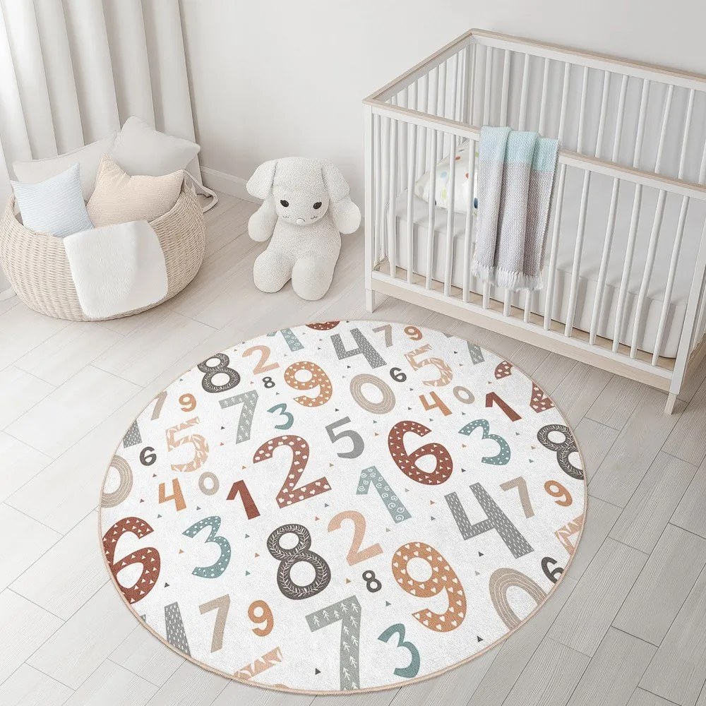 Pratelný dětský hrací koberec ø120 cm Happy Numbers – Mila Home