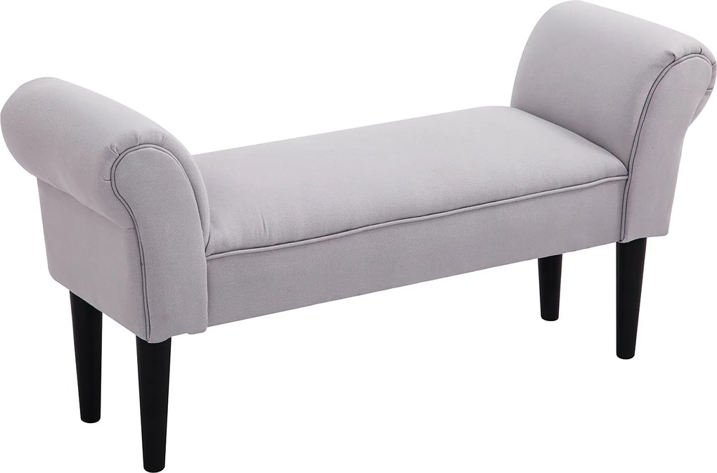 HOMCOM Lavice do ložnice lavice k posteli, čalouněná lavice v šedé barvě, MDF a pěna, 102x31x51cm