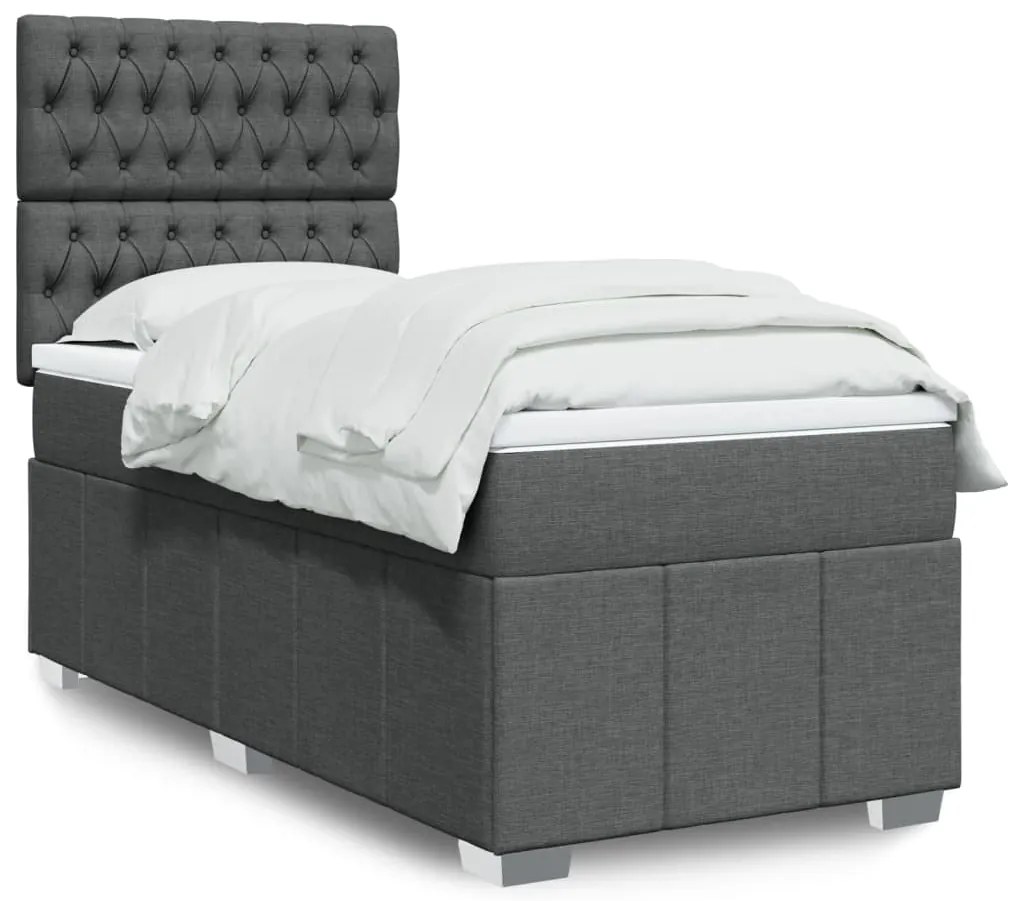 Box spring postel s matrací tmavě šedá 80 x 200 cm textil 3291503
