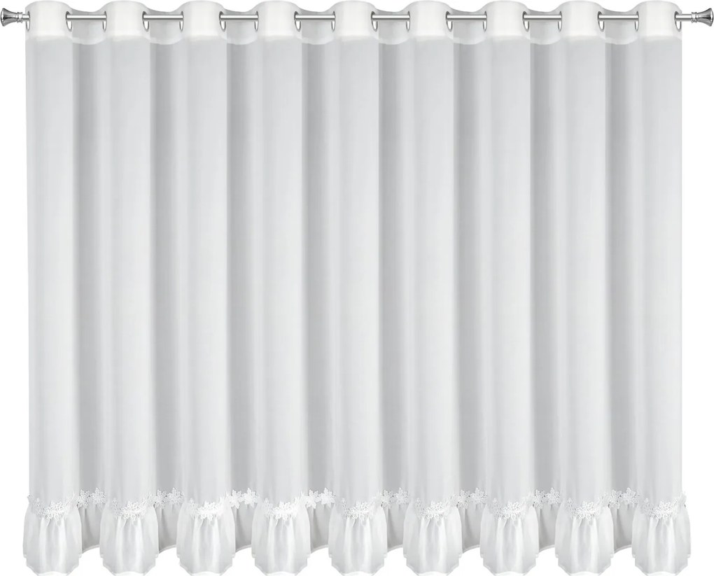 VÁNOČNÍ ZÁCLONA NA KROUŽCÍCH FLAKE 350X160 CM BÍLÁ