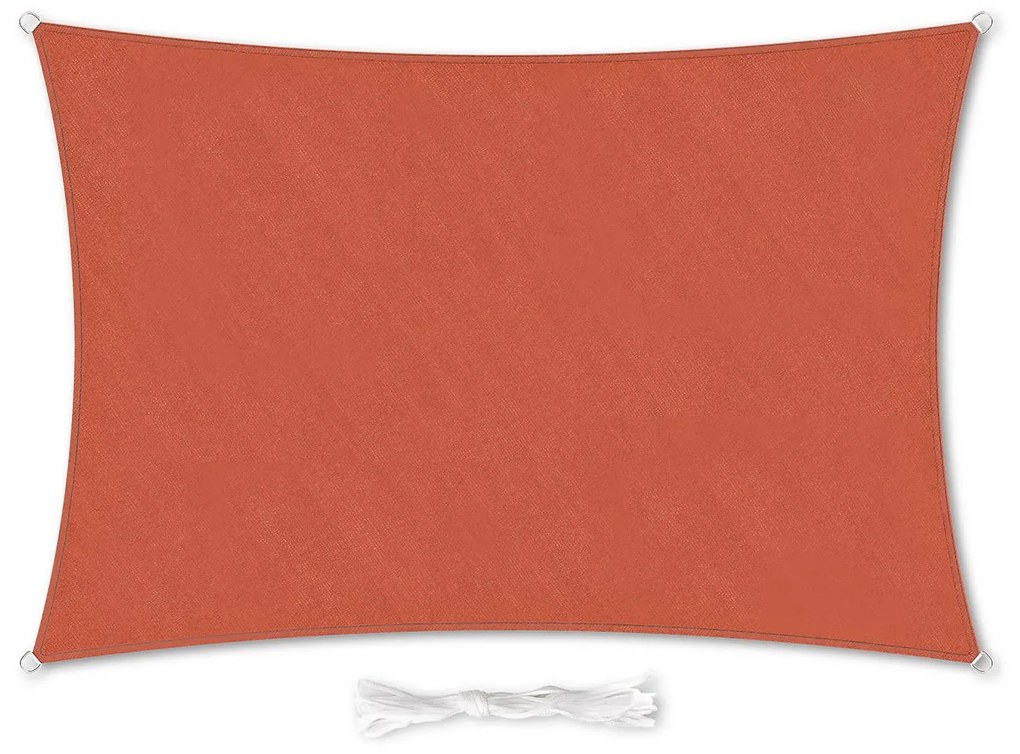 Obdélníková sluneční clona, 2 x 3 m, polyester, prodyšná