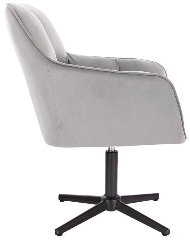 LuxuryForm DESIGN Otočné křeslo AMALFI VELUR na černém kříži - světle šedé