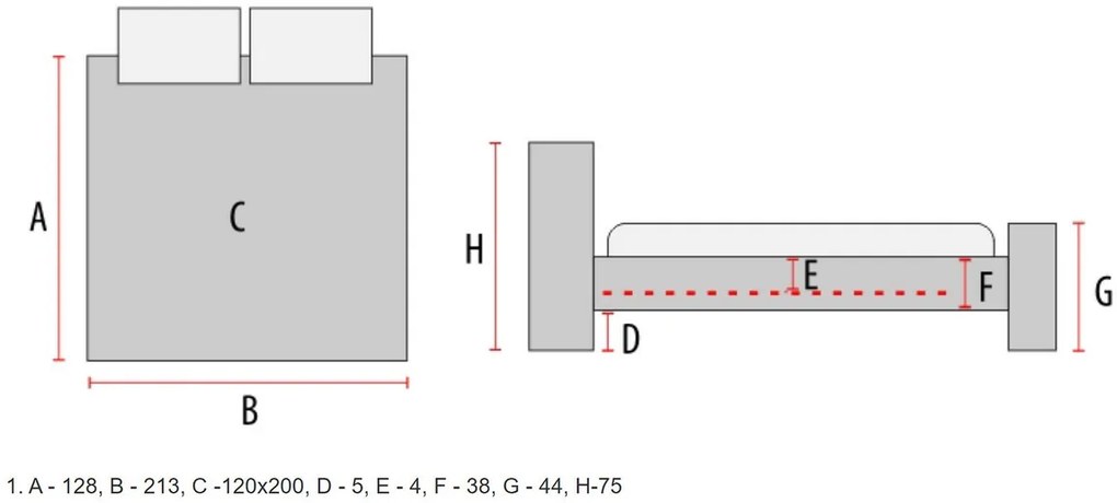 Postel ELIAS velvet 120x200 šedá