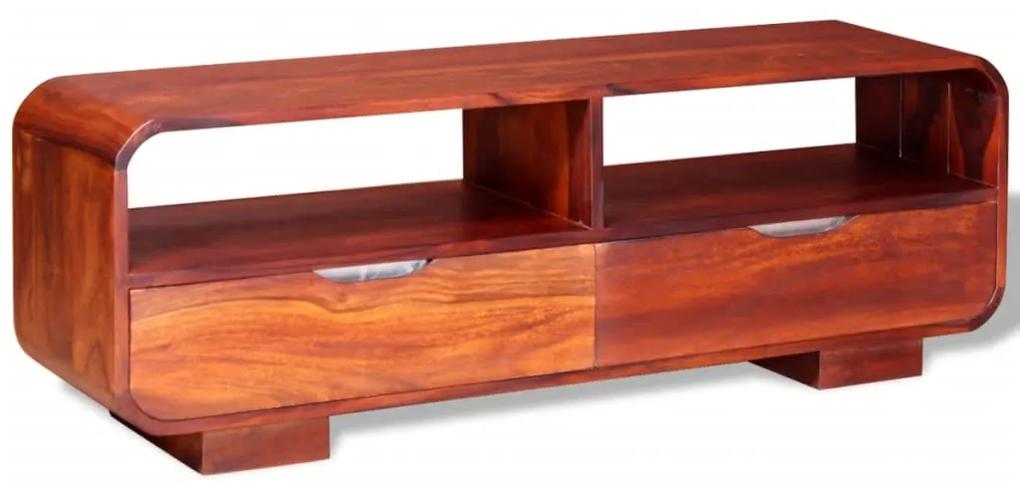 243954 vidaXL TV stolek z masivního sheeshamového dřeva 116x30x40 cm