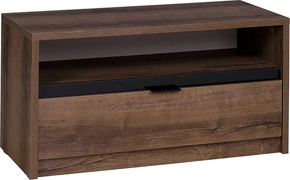 Předsíňová stěna DENVER mc | 136,5 cm | 4 díly | dub monastery/černá lesk