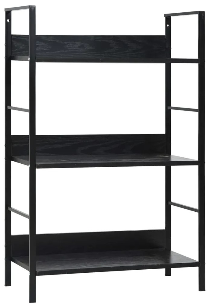 Knihovna se 3 policemi černá 60x27,6x90,5 cm kompozitní dřevo 288218