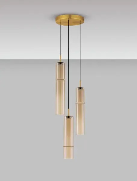 Designový lustr Sano 3 Zlatá