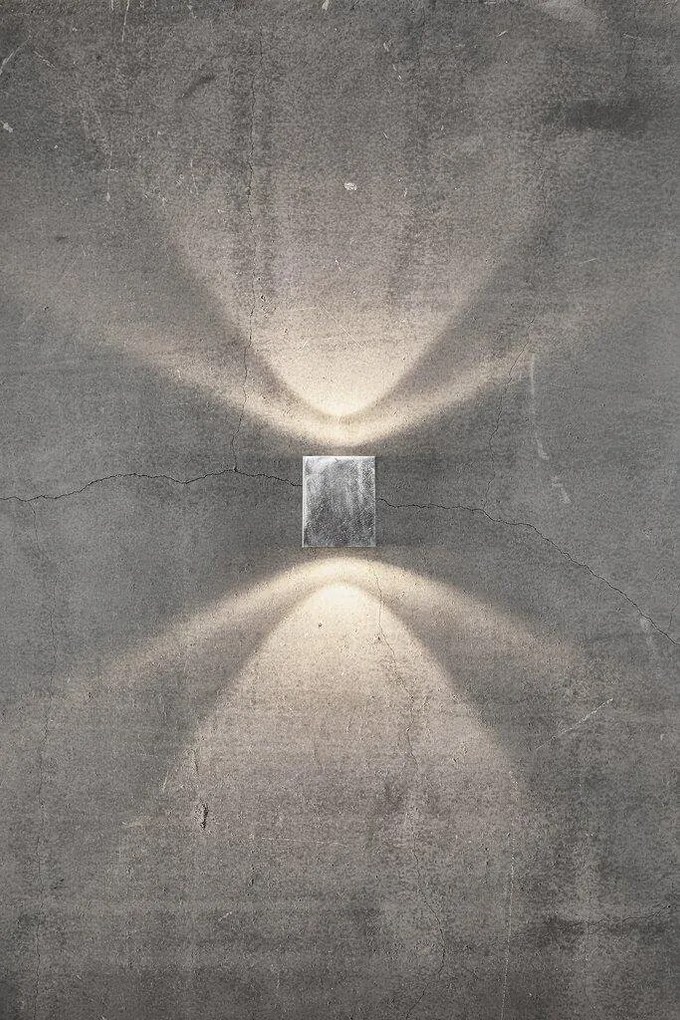 NOR 49711031 Venkovní nástěnné svítidlo Canto Kubi 2 2x5W LED galvanizovaná ocel čirá - NORDLUX