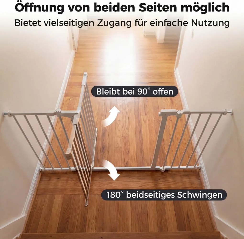 Costway 3 TLG. Baby gate with double locking a two-sided swivel mechanism safety