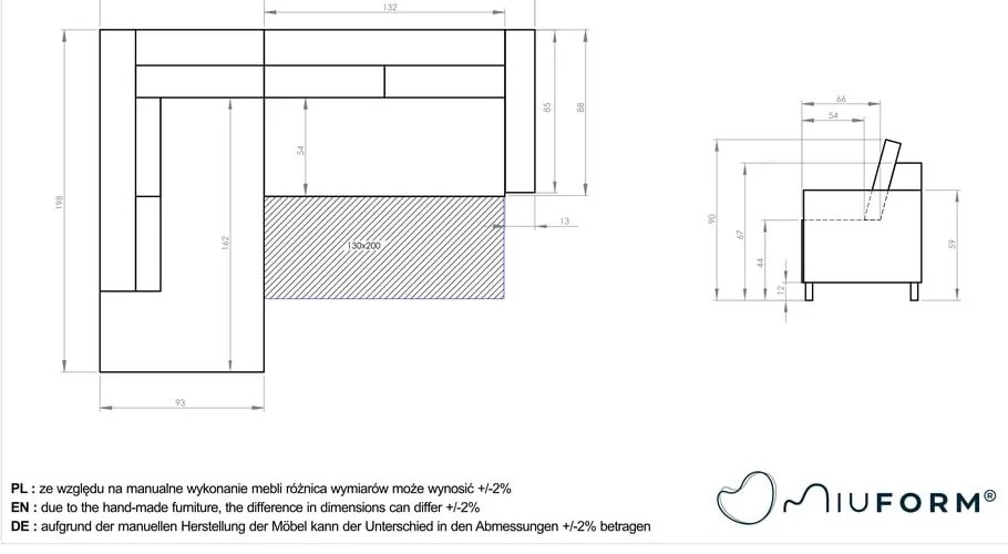Světle šedá sametová rozkládací rohová pohovka Miuform Stylish Stan L, levý roh