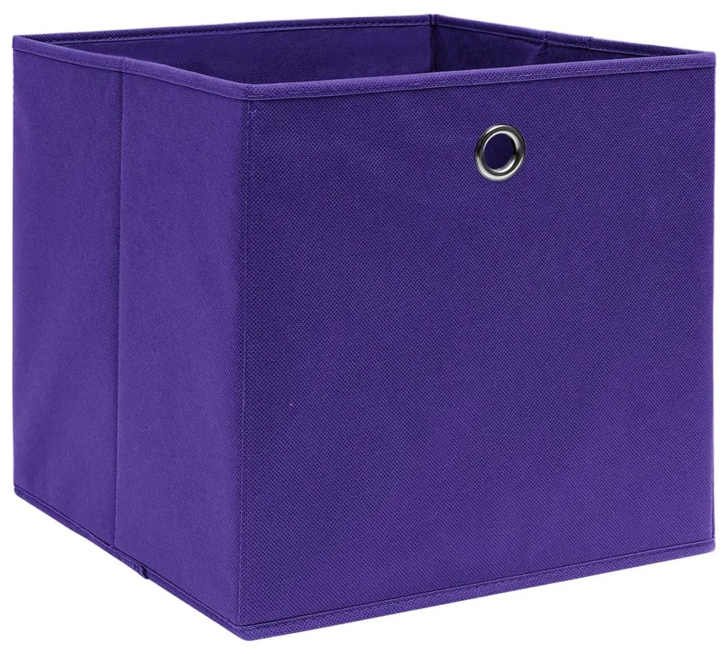 vidaXL Úložné boxy 4 ks netkaná textilie 28 x 28 x 28 cm fialové