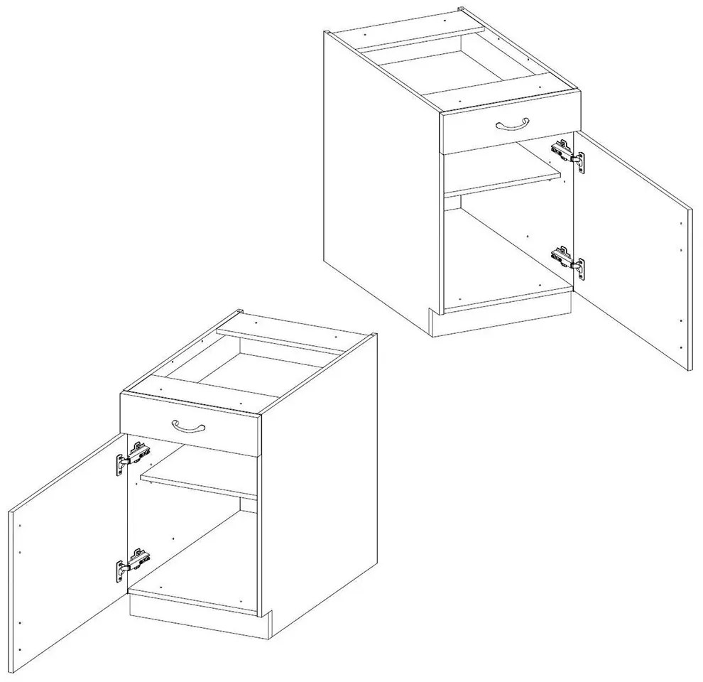 Kuchyňská linka LARA wh | ve tvaru L | 410x260 cm | UNI provedení | zásuvky PREMIUM BOX | bílá lesk