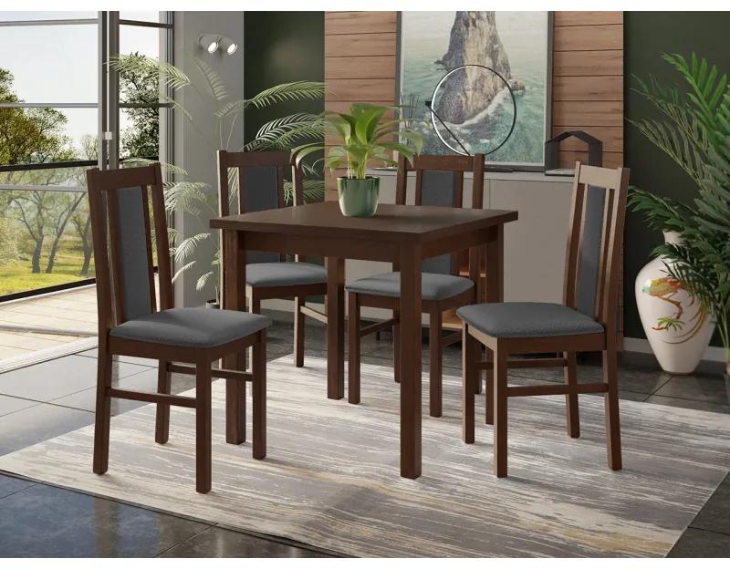 Jídelní stůl se 4 židlemi - AL27, Barva dřeva: sonoma-L, Potah: Soro 28