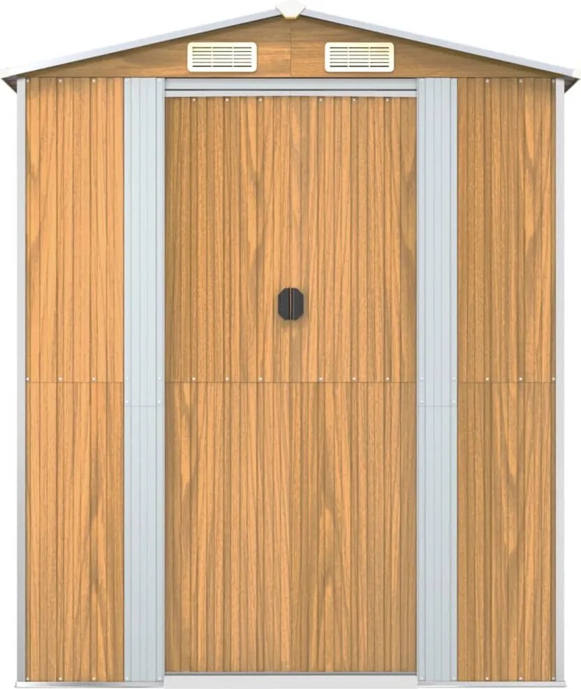 Zahradní kůlna světle hnědá 192x440x223 cm pozinkovaná ocel 3147474