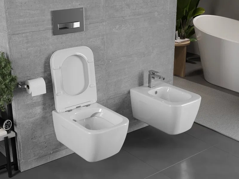 Mexen MARGO, závěsné wc s pomalu padajícím WC sedátkem, 51 x 35 cm, bílá, 30420900