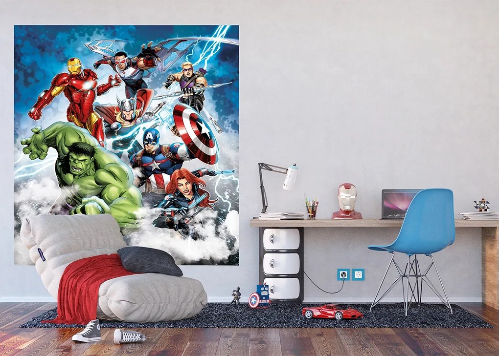Dětská vliesová fototapeta na zed' Marvel Avengers, Disney | 180 x 202 cm | DFTDNXL 5152