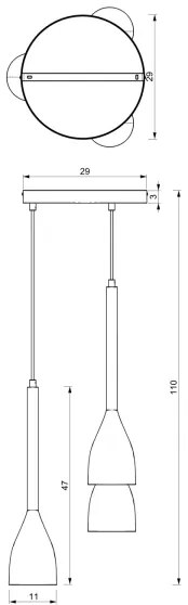 Lustr na lanku ISTAPPAR 3xE27/60W/230V černá